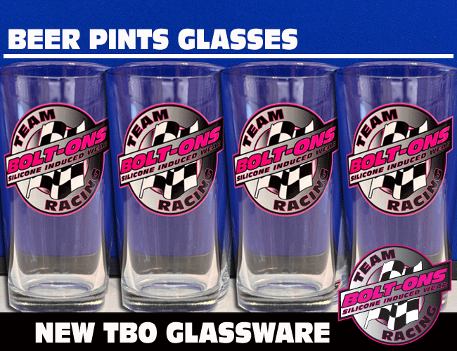 Team Bolt-Ons Race Pink 16oz Highball / Beer Glass Set (4) - Team Bolt-Ons