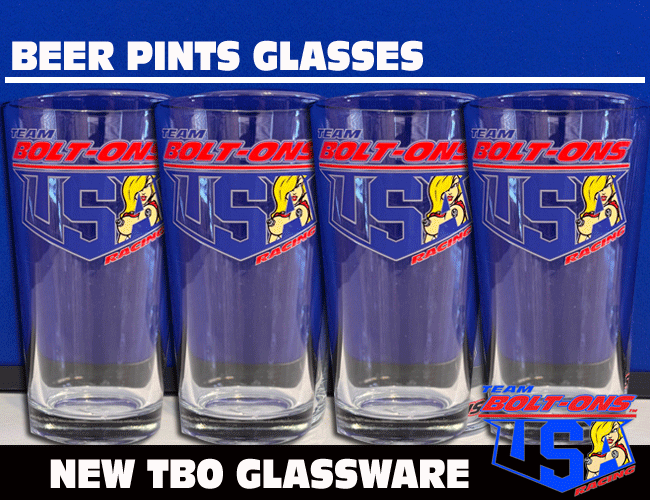 Team Bolt-Ons Team USA 16oz Highball / Beer Glass Set (4) - Team Bolt-Ons